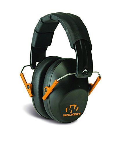 Walker's Low Profile Folding Ear Muff, Black/Orange