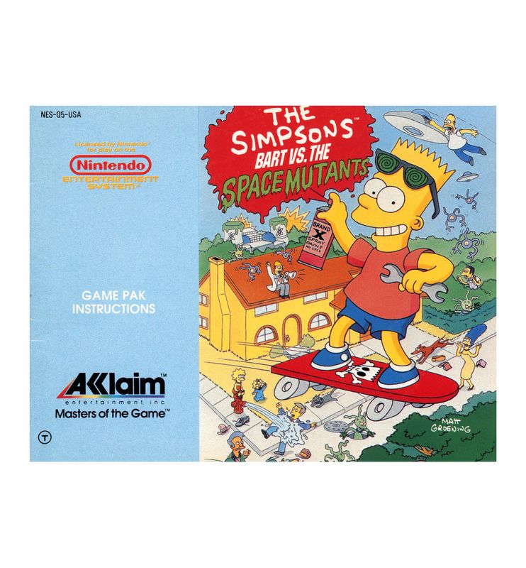 The Simpsons Bart VS the Space Mutants Reproduction Manual