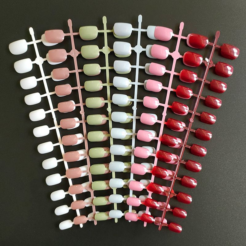 Short Square Round Unoiled False Nails Collection Strip Wearable Nails