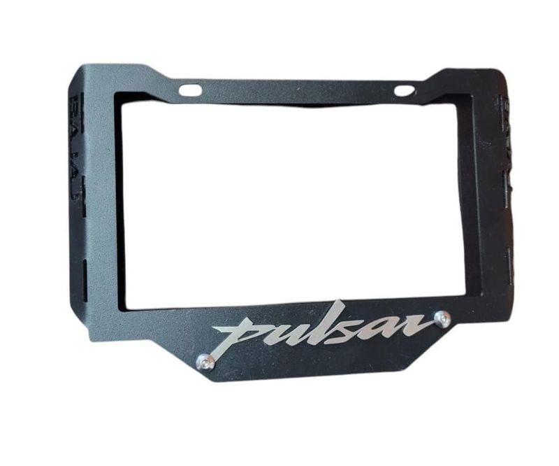 PORTA PLACAS PULSAR NEGRO ACERO