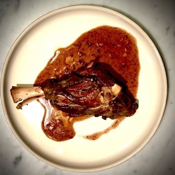 Lamb Shank Braised in Duck Fat