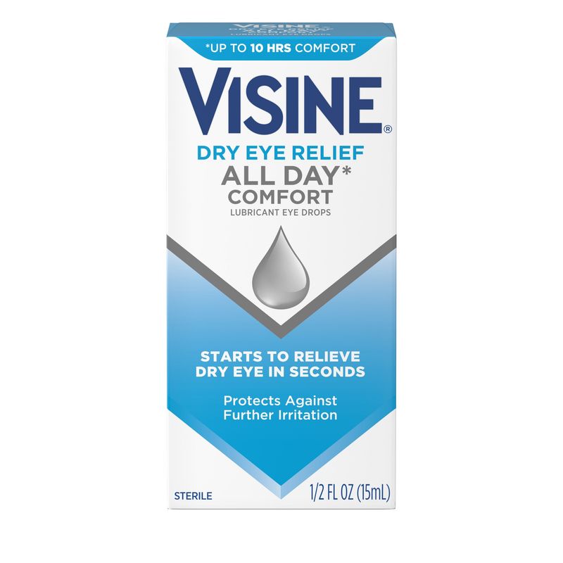 Visine Dry Eye Relief All Day Comfort Lubricant Eye Drops, 0.5 fl. oz