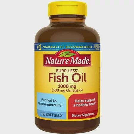Nature Made Burp-Less Fish Oil 1000 mg Softgels 150 Count