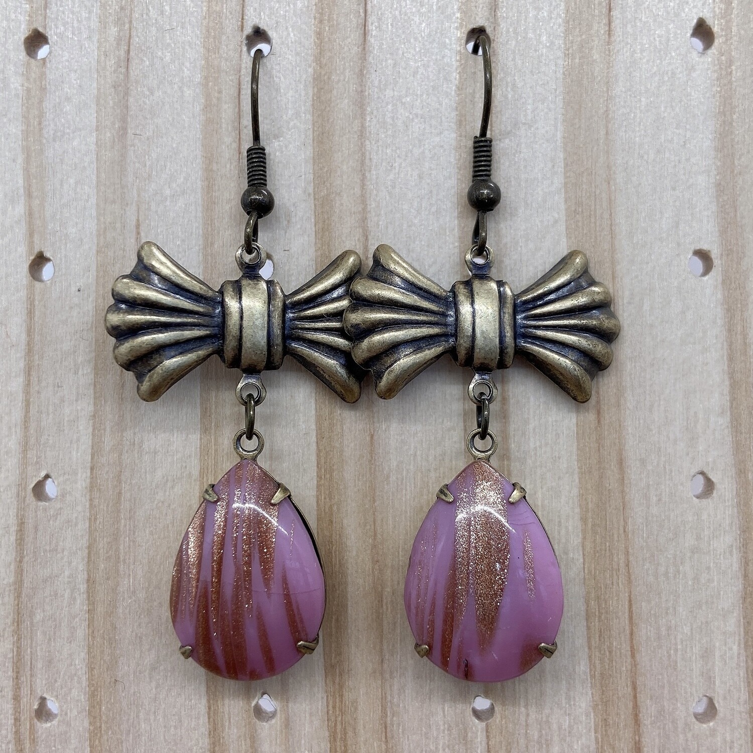 Pink marble earrings store