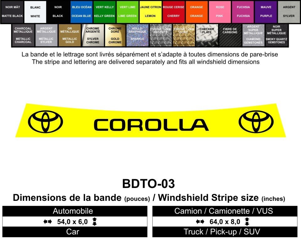 Bande Toyota Corolla / Toyota Corolla Windshield Decals - Store ...