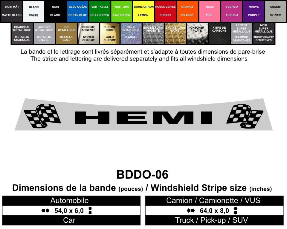 Bande Hemi / Hemi Windshield Decals - Store - Stickermania
