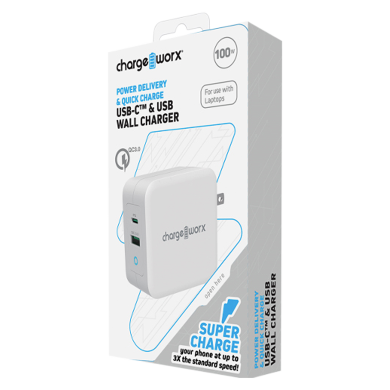 CHA-CX3030WH - A+C Wall Charger 100 W Dual Port