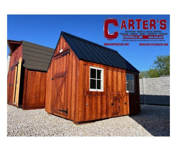 *NEW* 6' X 8' REDWOOD URETHANE STAINED & BLACK WALK-IN CHICKEN COOP