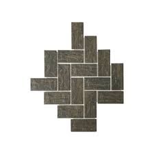 Porcelain Mosaic Fishbone Woodgrain Dark Brown