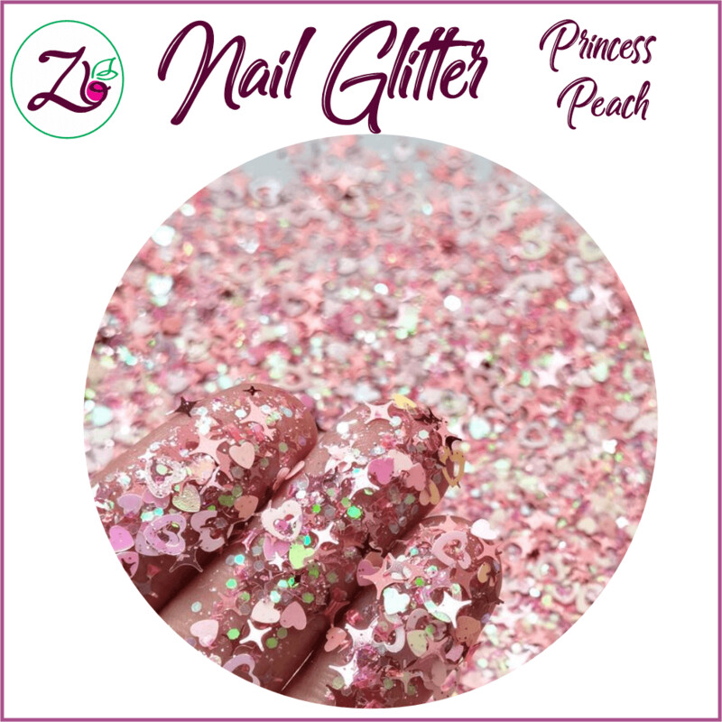 Princess Peach Nail Glitter