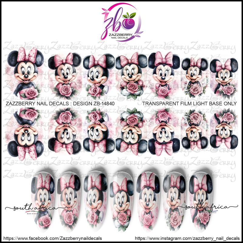 Minnie Mouse-Inspired Floral Nail Decals | ZazzBerry