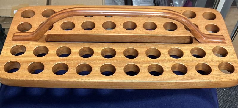Communion Tray 40 Hole Light Wood Rect.