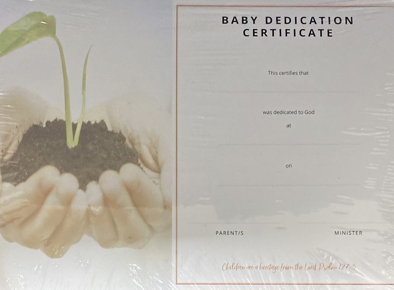 CERTIFICATE BABY DEDICATION (PLANT)