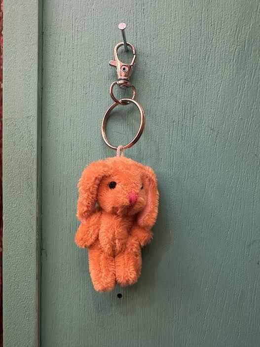 Small Ginger Plush Rabbit Pocket Pal Keychain