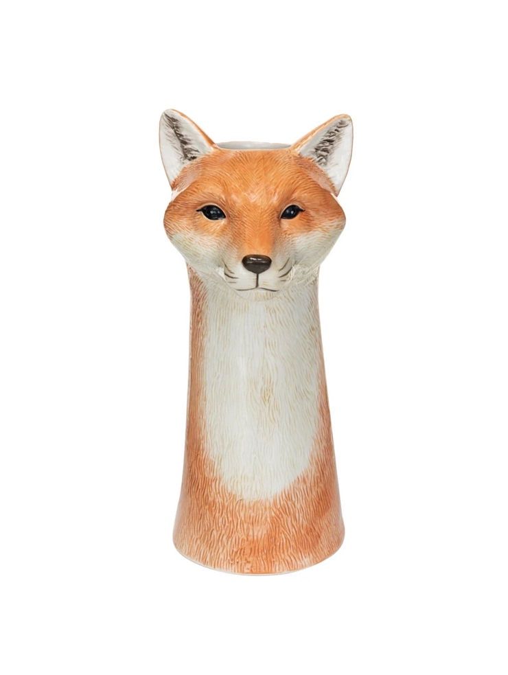 Fox Head Ceramic Vase