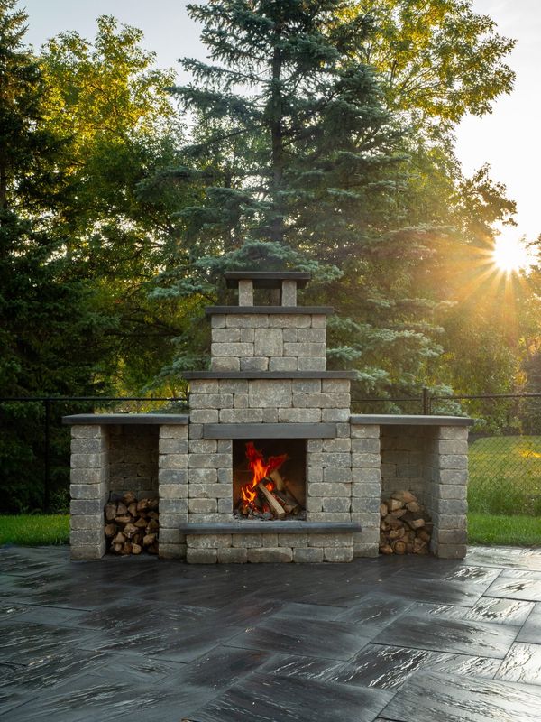 Quarry Stone Compact Fireplace - Special Order Only