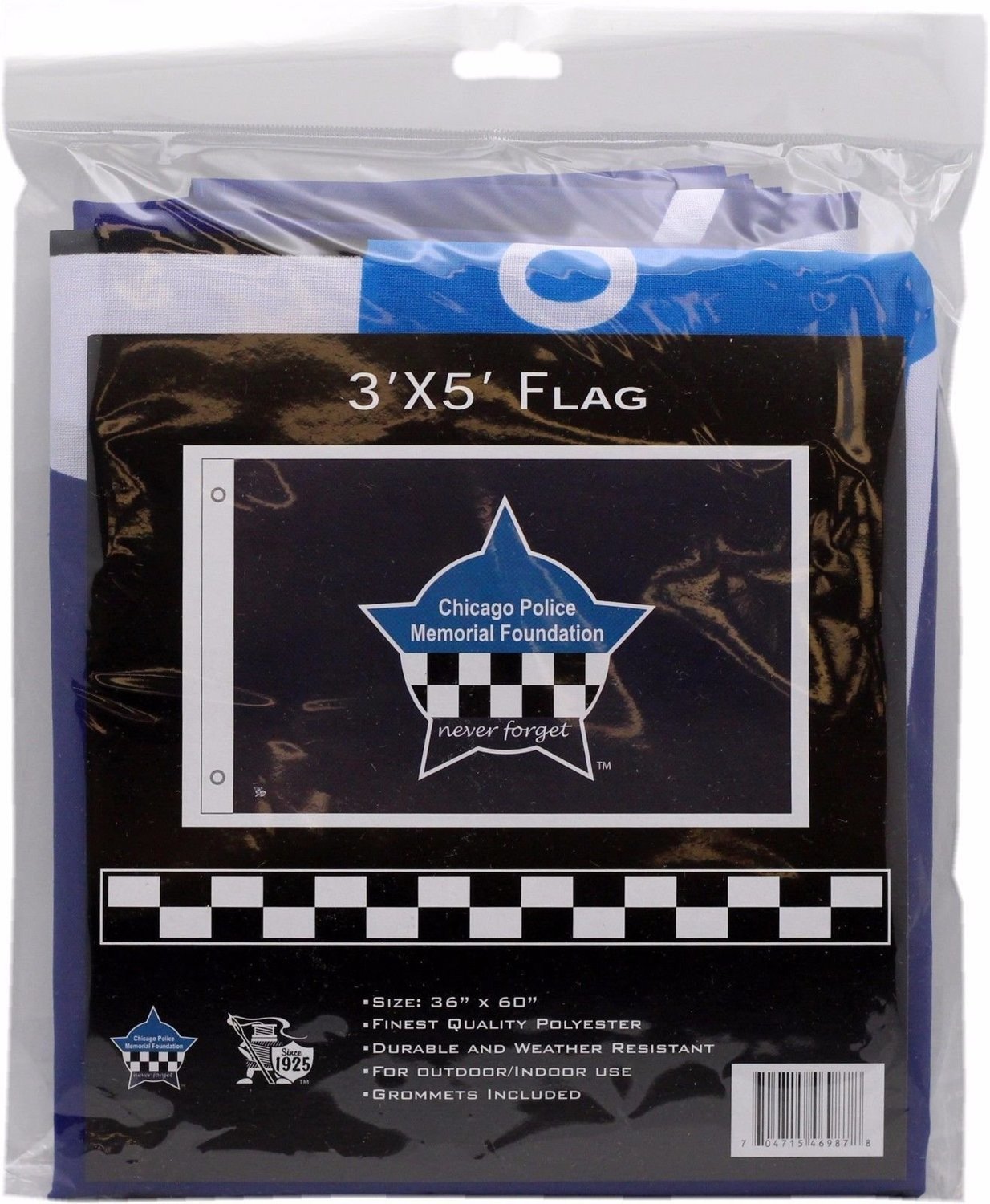 3ft X 5ft Heavy Duty CPD Memorial Foundation Flag | Chicago Police ...