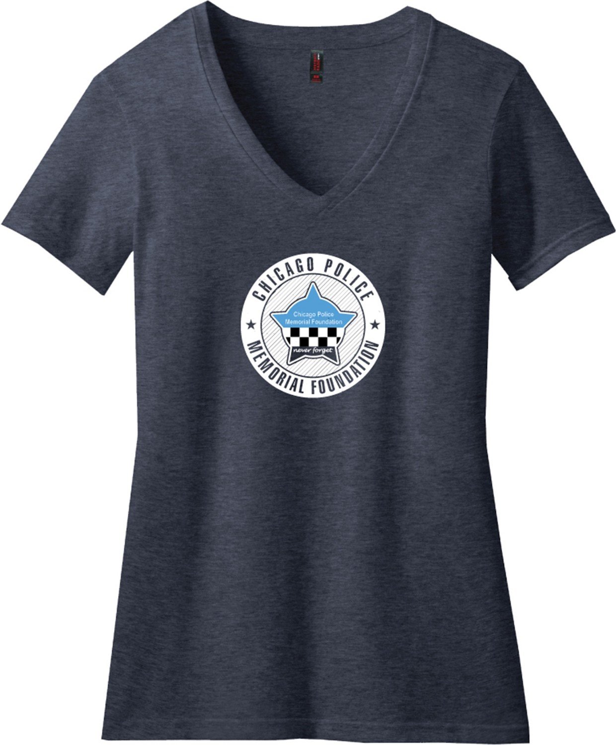 Chicago Police Memorial Foundation Heather Navy Ladies V-neck | Chicago ...