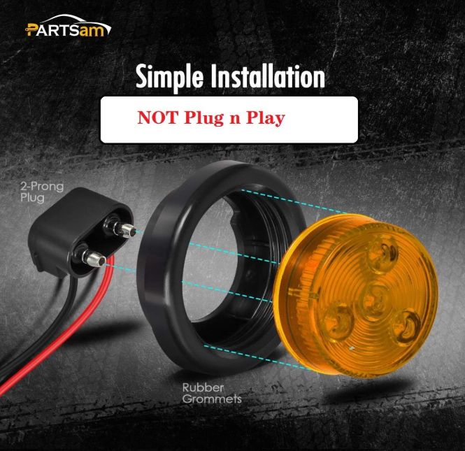 2 In 4 Led Marker Lights- Amber