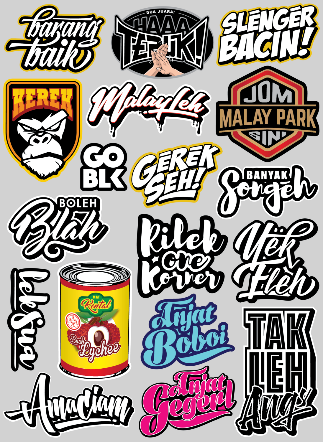 Slang Melayu - Large Sticker Set