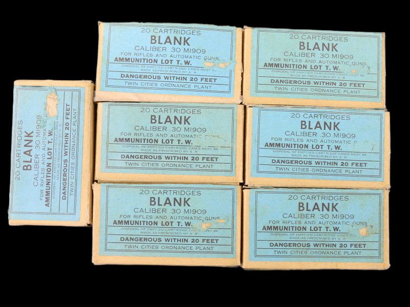 30-06 US MilitaryWW2 Blank Ammunition Lot 7 Boxes #4833 - Liberty Tree ...