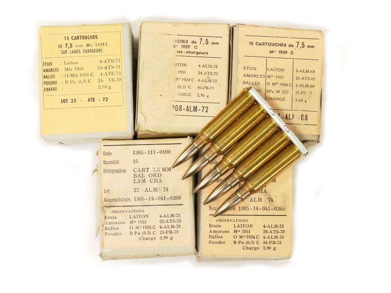 7.5 French Military Ammunition Lot 1970's 5 Boxes - Liberty Tree ...