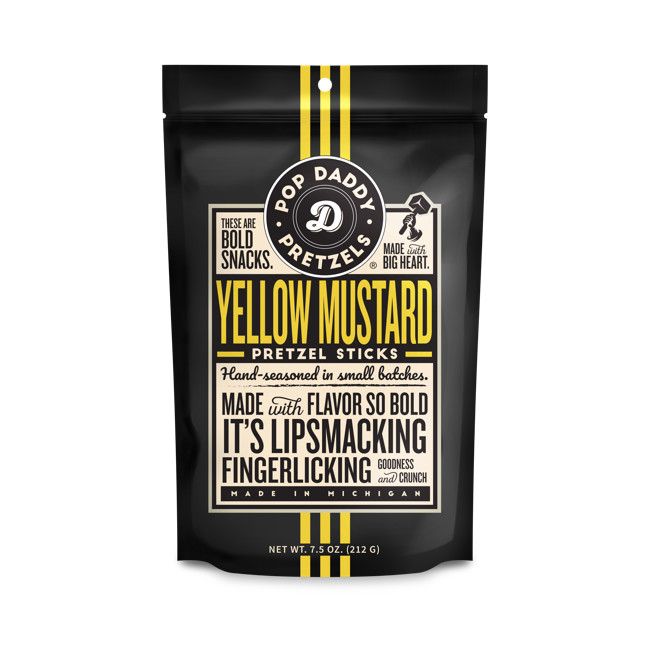 Yellow Mustard Seasoned Pretzels | Pop Daddy Snacks