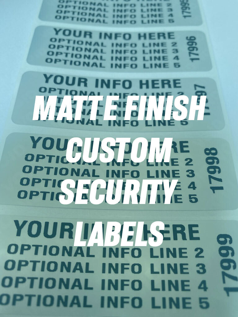 Matte Finish Custom Security Labels