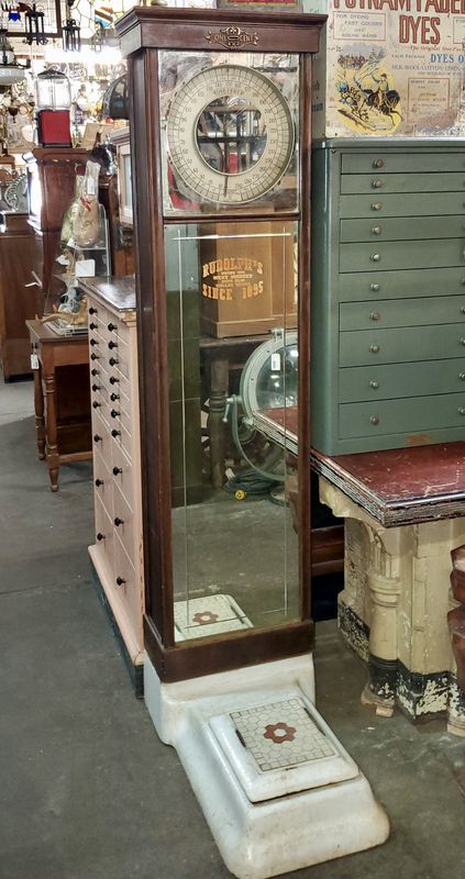 Advertising Penny Scale Mfg By Columbia Weighing Machine Co 28" x 18" x ...
