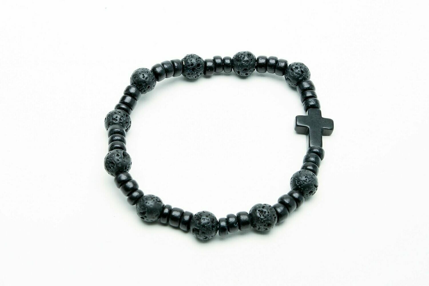 Men s Lava Rock Rosary Bracelet