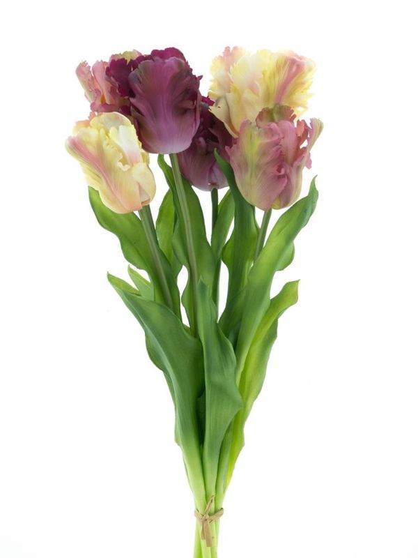 Papegaaitulp boeket Sally rood – kunsttulpen mix 51 cm