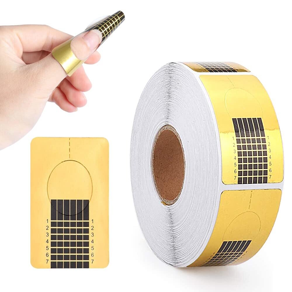 QZ04 500 slices/Roll Nail Form Extension Sticker Self-Adhesive Nail ...