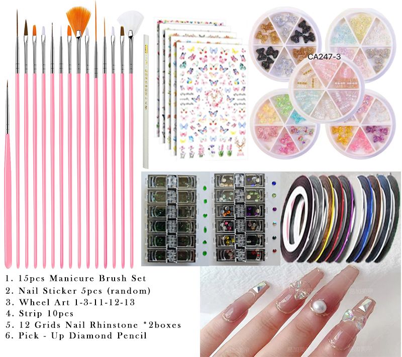 Nail Art Kit, Nail Art Tools with Nail Art Brushes, Nail Design Kit ...