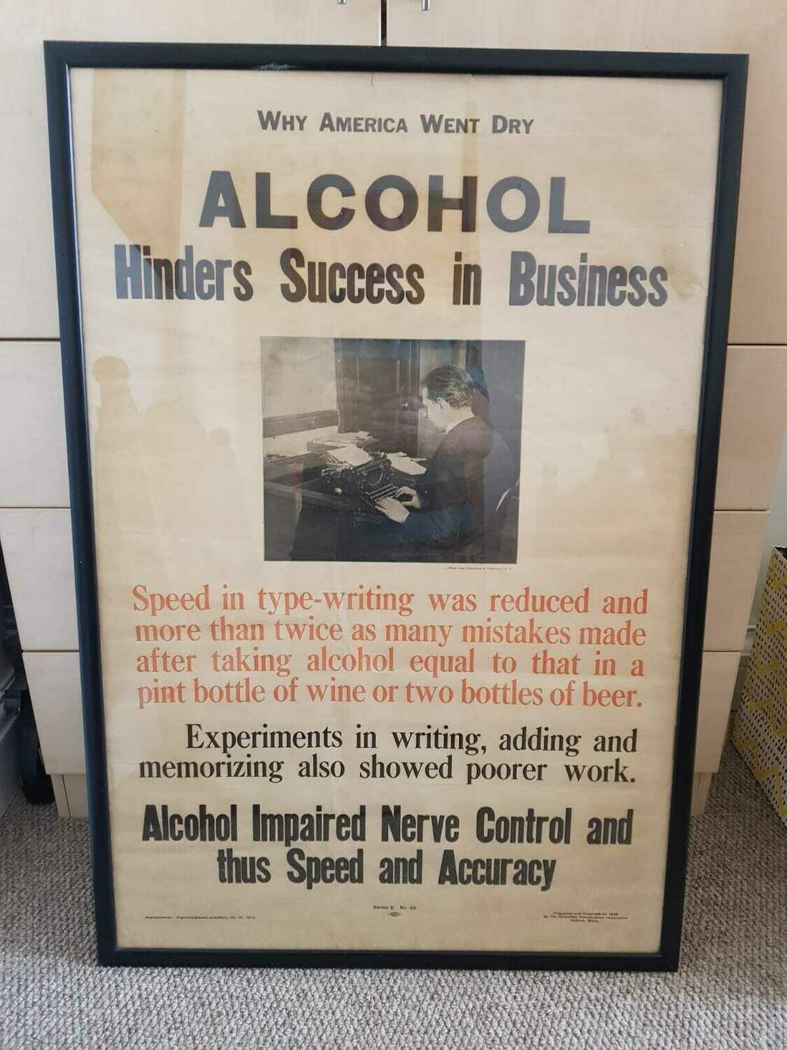 Framed 1920s Alcohol Advertising Poster