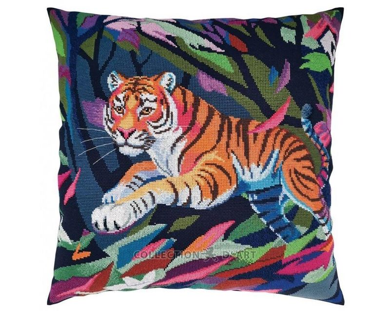 Bengal tiger by RTO 2024 Сounted Cross Stitch Kit. Great cushion design