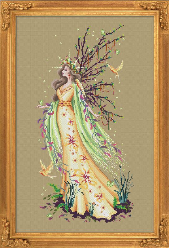 Create Gaia, The Earth Goddess Cross Stitch—OrAbeille