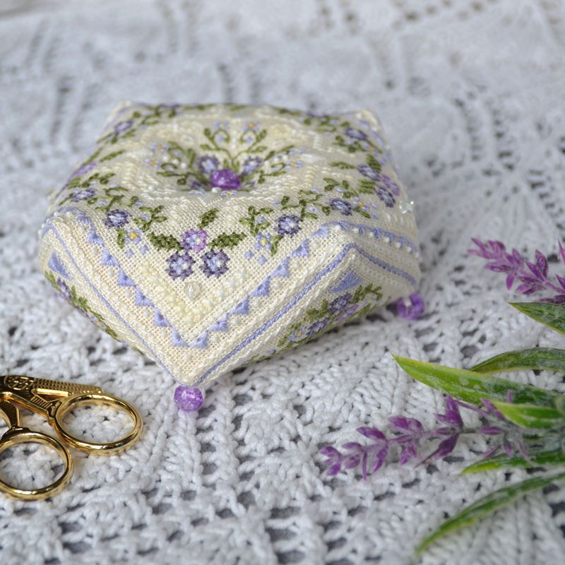 Create Stunning Blueberry Biscornu Embroidery Kit—OrAbeille
