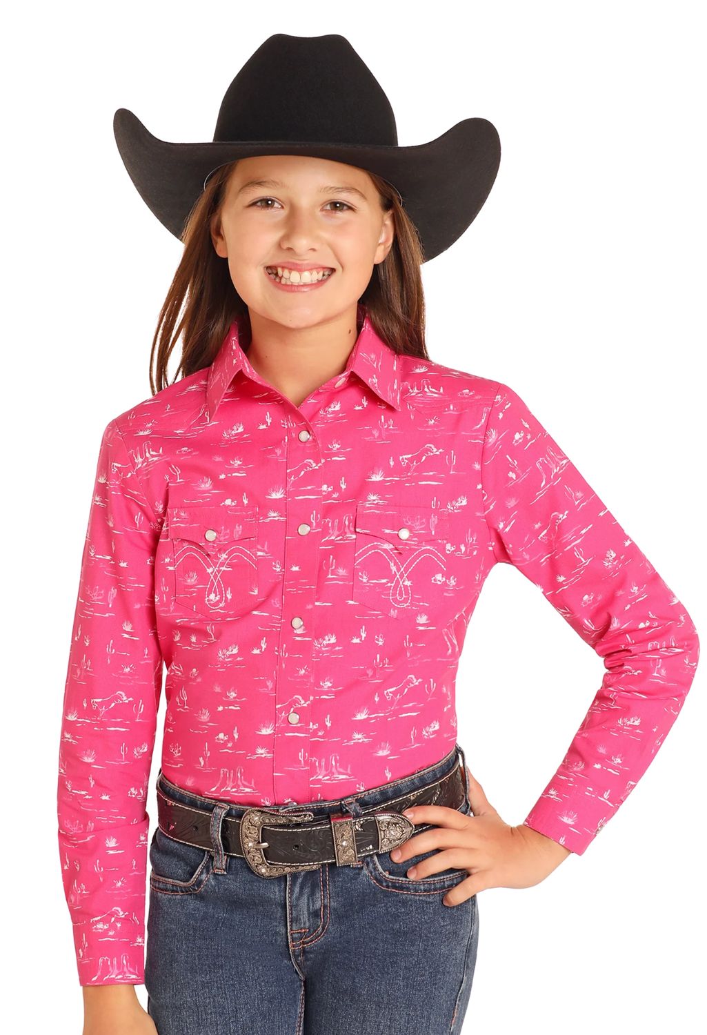 Girls' Western Shirt - Snap Front Desert Horse - Old Home Page - AHS ...