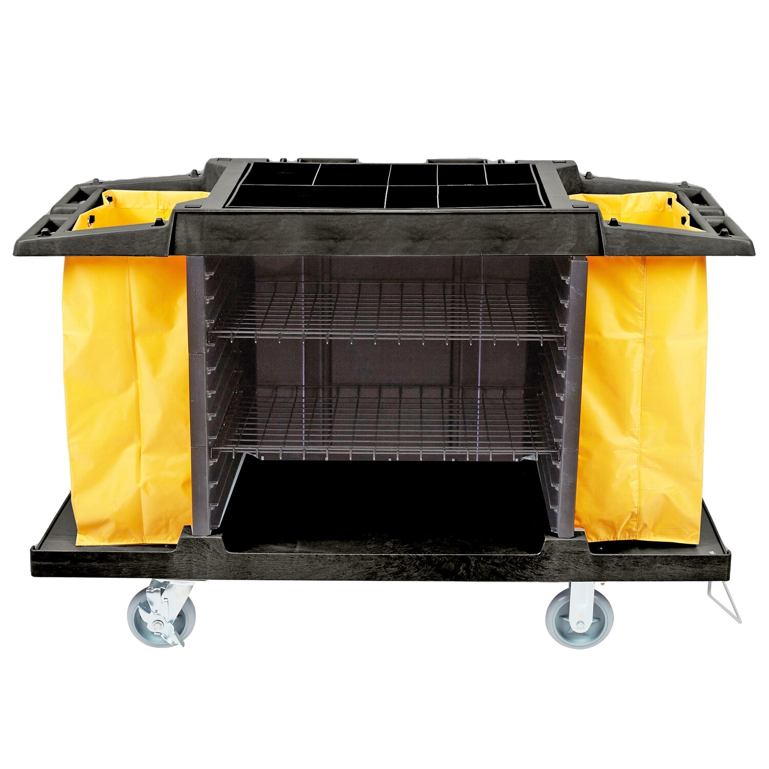 Hotel Cart Housekeeping Room Service Cart H 39" x L 60" X W 21" Black