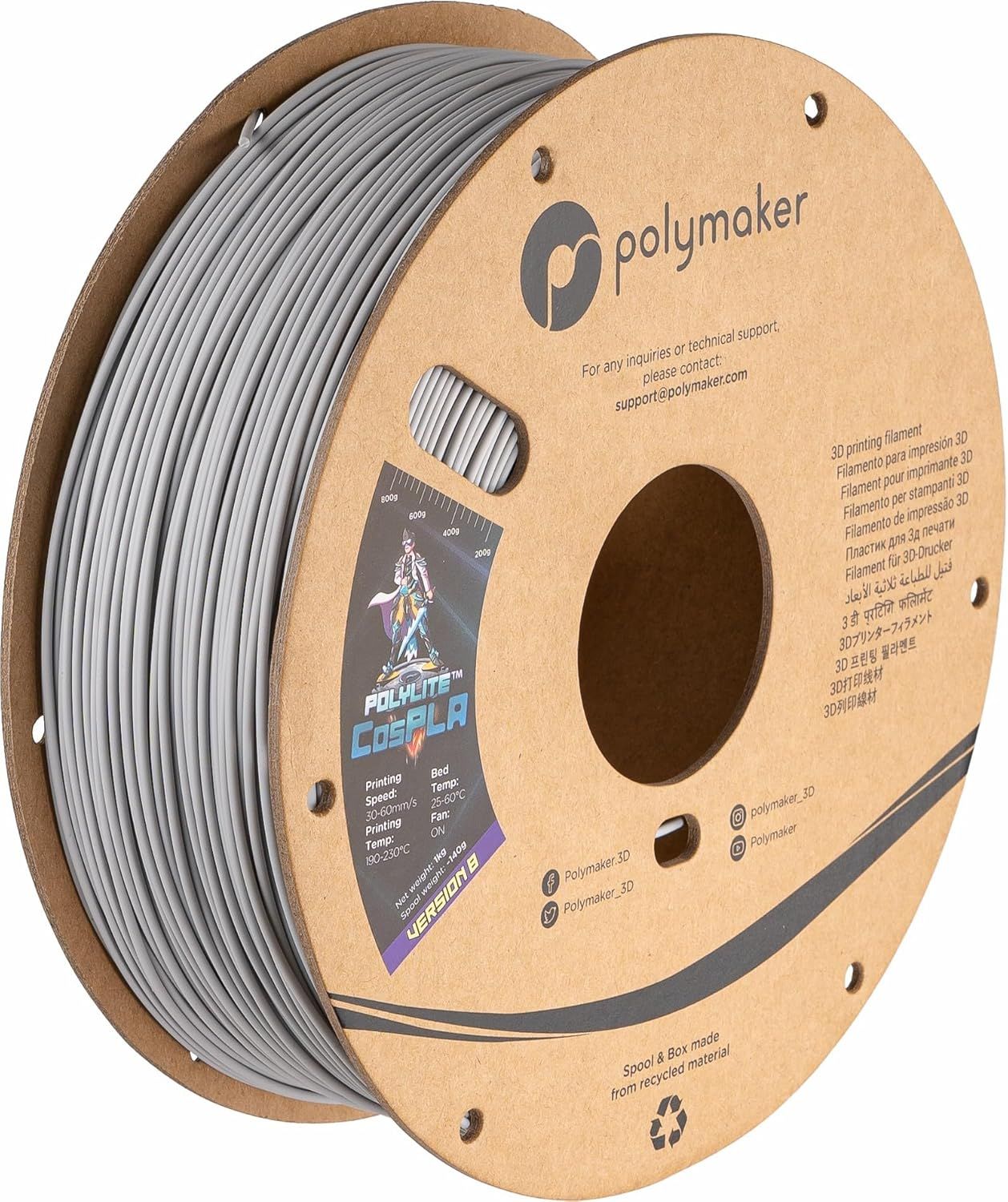 PolyLite PolyMaker 3D PLA CosPLA Version B