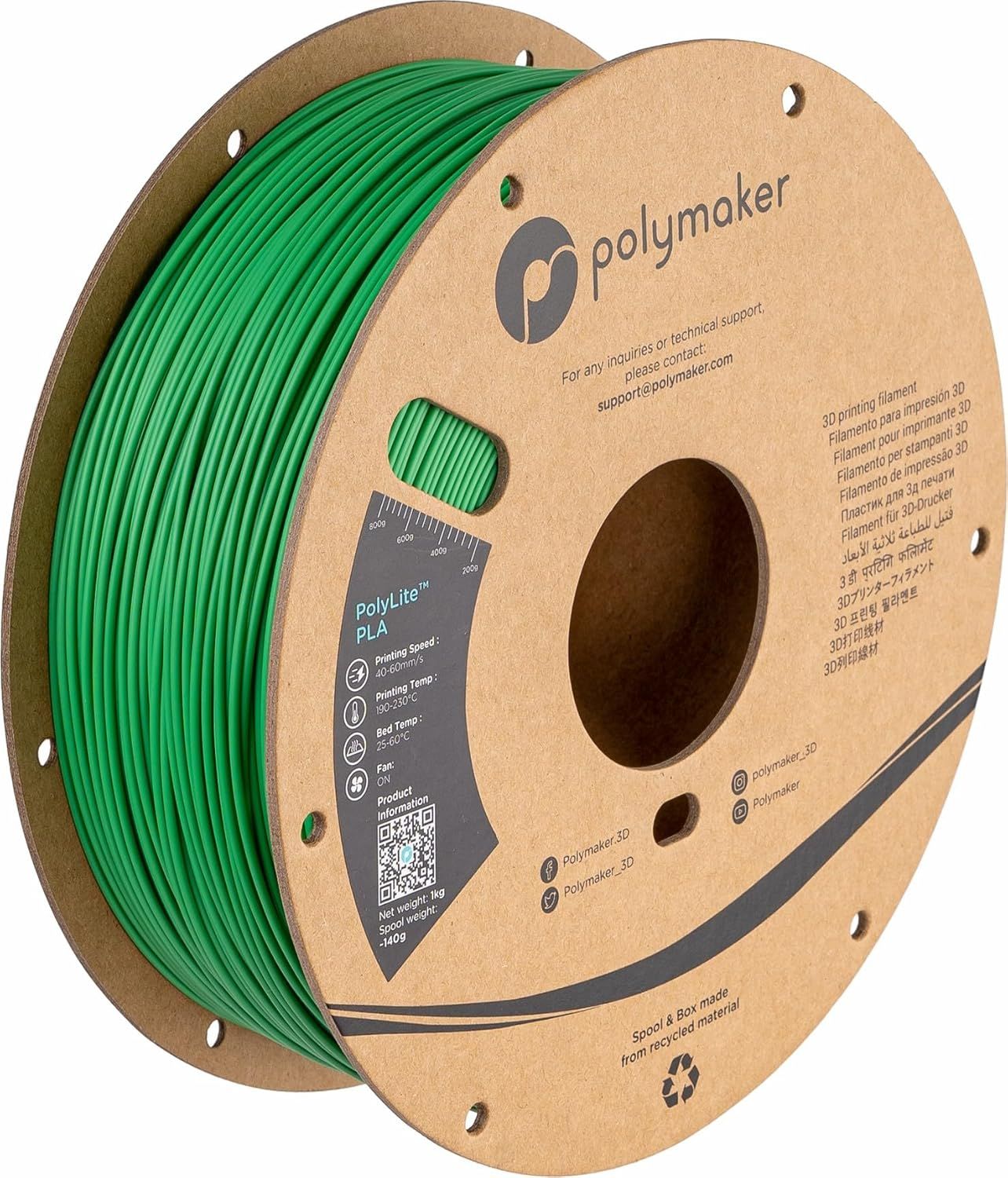 PolyLite PolyMaker 3D PLA Green