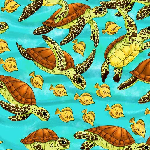 Sea Life Turtles Fat Qtr