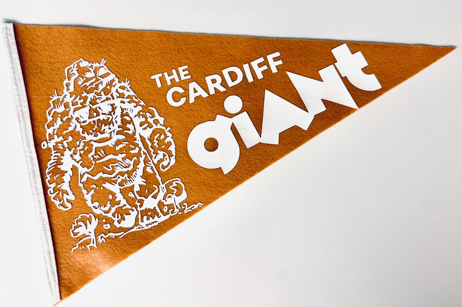The Cardiff Giant! Cryptid Pennant -Clay/White