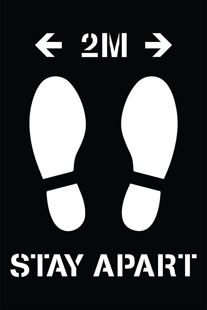 Covid-19: Stay apart - Stencil 400x600mm