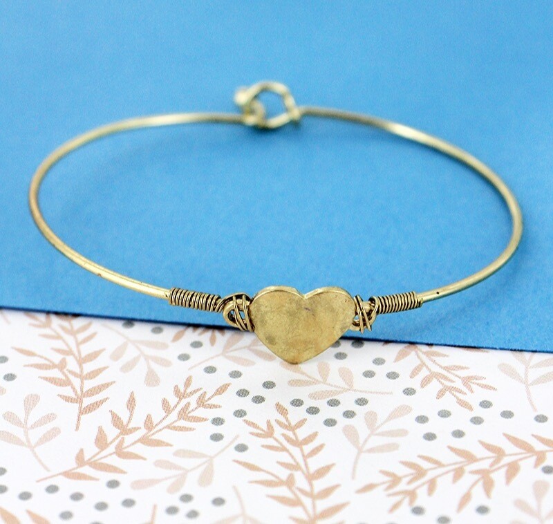 Heart Bangle Bracelet