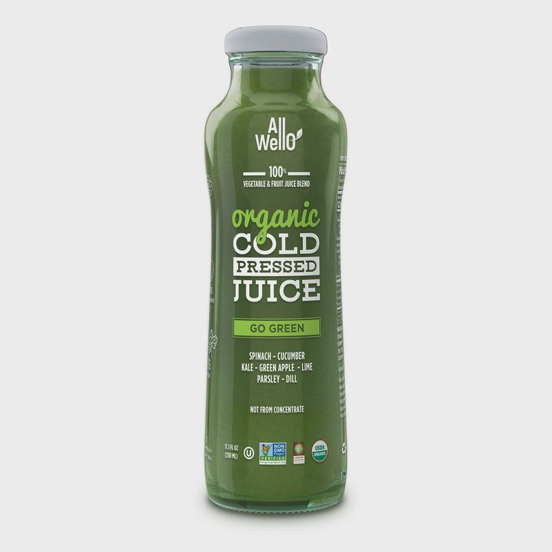 All WellO Go Green Juice 100% Vegetable & Fruit Juice Blend