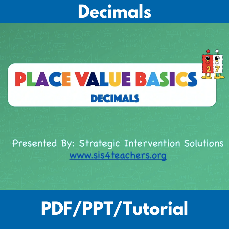 Place Value Basics: Decimals | Shop | SIS For Teachers