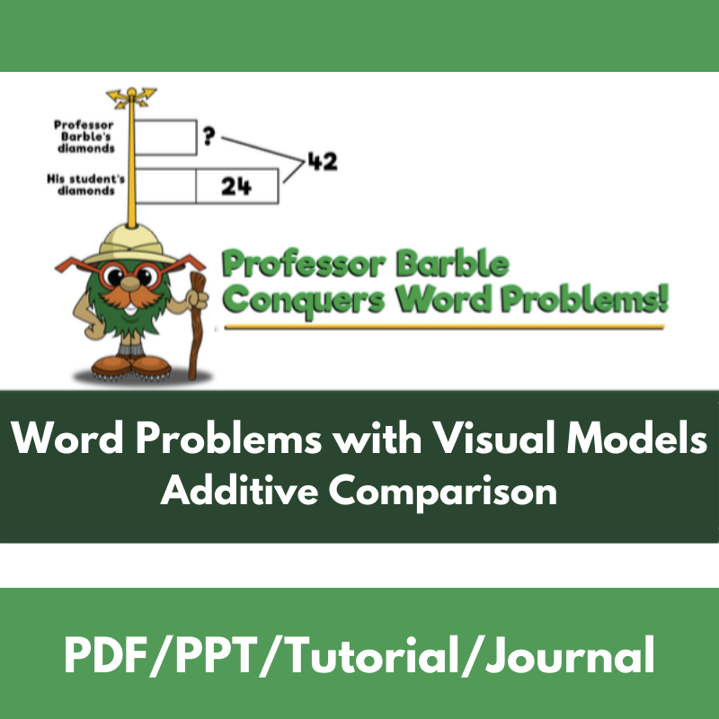 Word Problems with Visual Models: Additive Comparison | Shop | SIS For ...