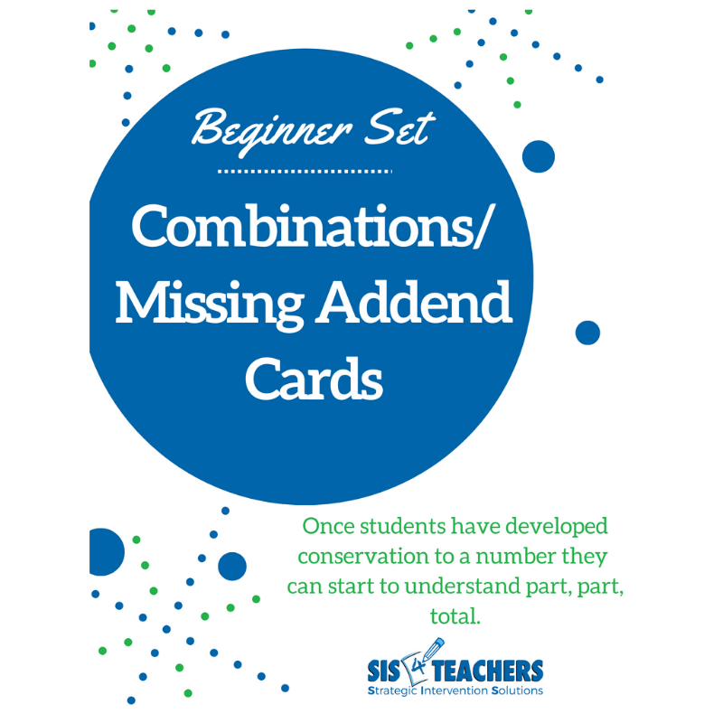 Combination/Missing Addend Cards: Beginner Set | SIS For Teachers