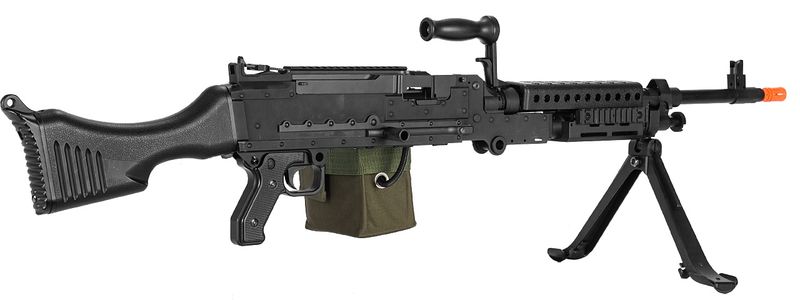 Lancer Tactical Full Metal M240 Airsoft AEG Squad Automatic Machine Gun ...
